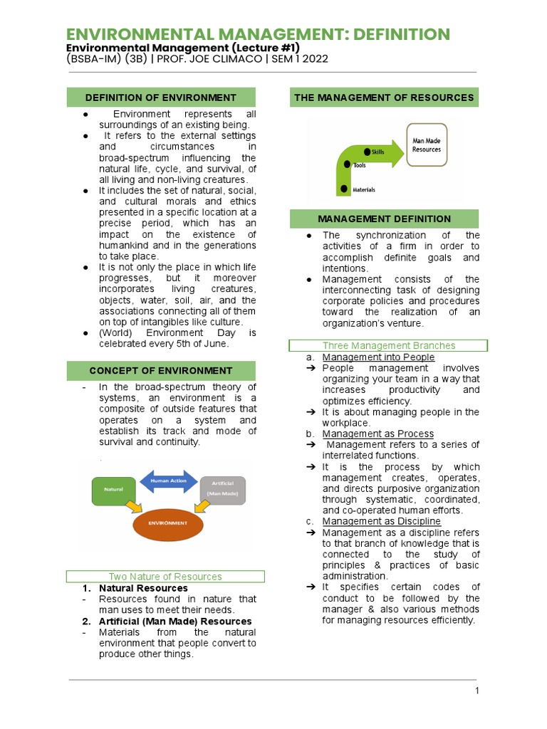Em 1 | PDF | Environmental Resource Management | Economies