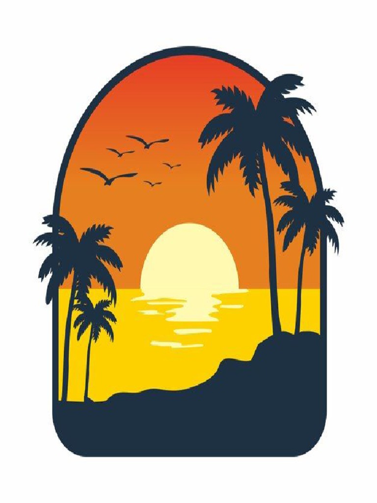 Premium Vector - Orange Sunset Beach Illustration | PDF