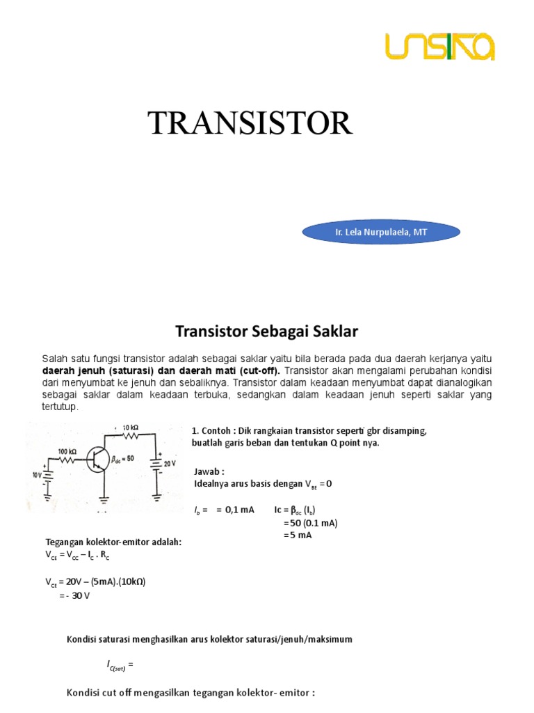 Transistor Sebagai Saklar | PDF