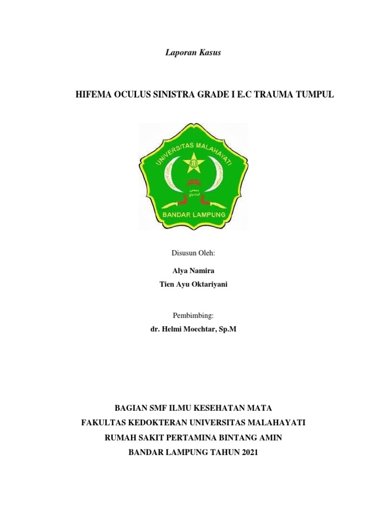 Hifema Traumatika: Diagnosis dan Penanganan | PDF