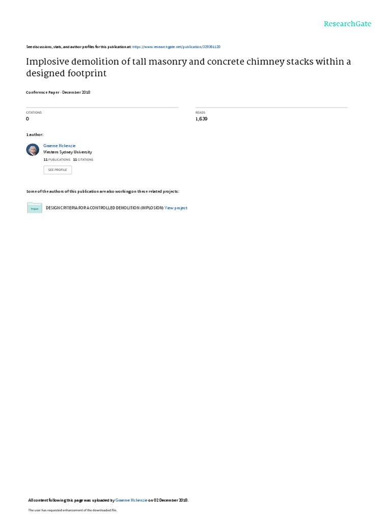 Implosive Demolition of Tall Masonry and Concrete Chimney Stacks Within ...