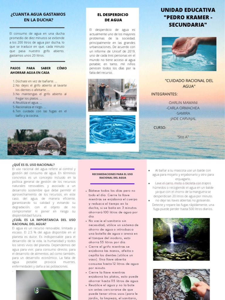 Triptico Del Agua | PDF | Agua | Ducha
