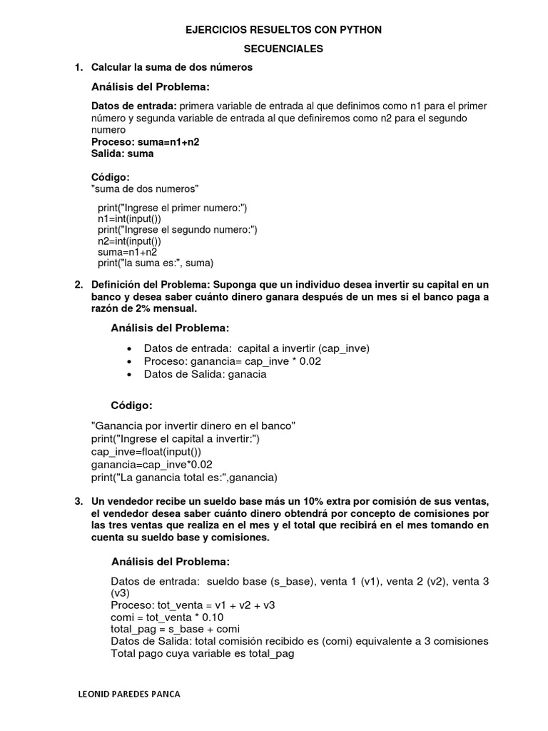 Ejercicios Resueltos Con Python | PDF | Índice de masa corporal | Algoritmos