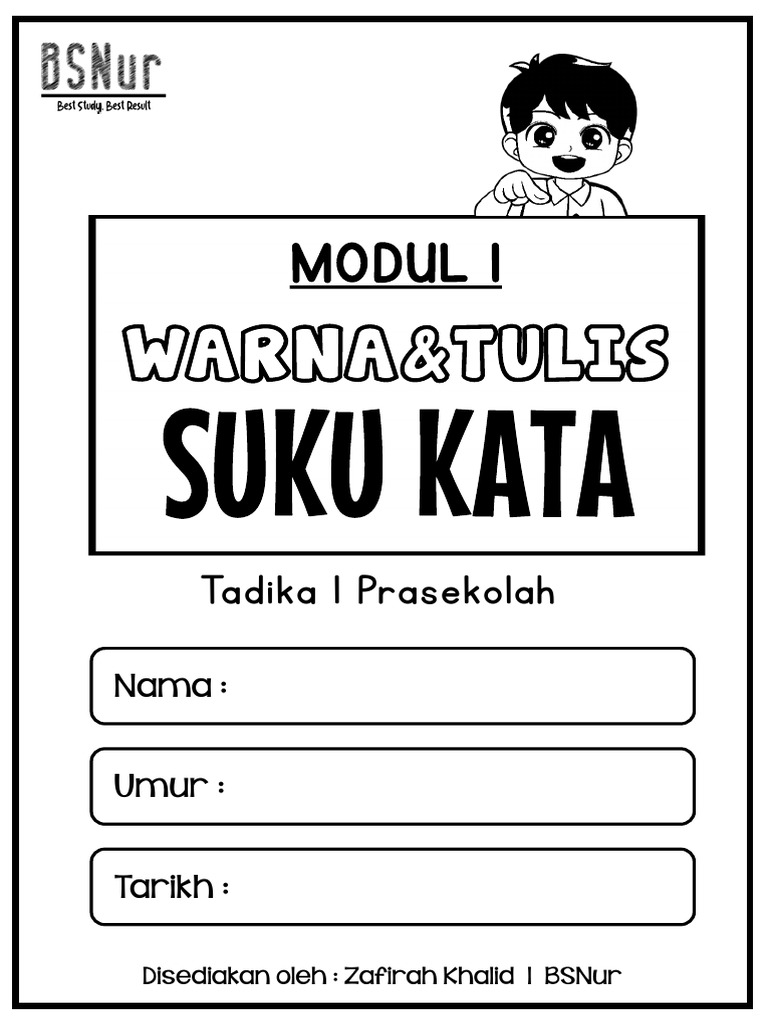 Modul 1 - Warna & Tulis Suku Kata FREE | PDF