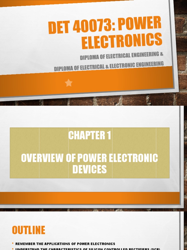 1.chapter 1 Overview Power e | PDF | Rectifier | Power Electronics