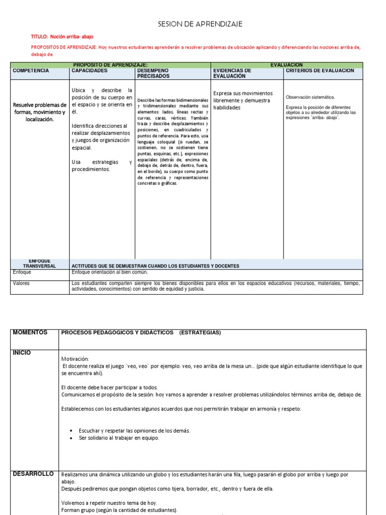 Nociones Espaciales: Arriba-Abajo, Dentro-Fuera, Alto-Bajo, Delante ...