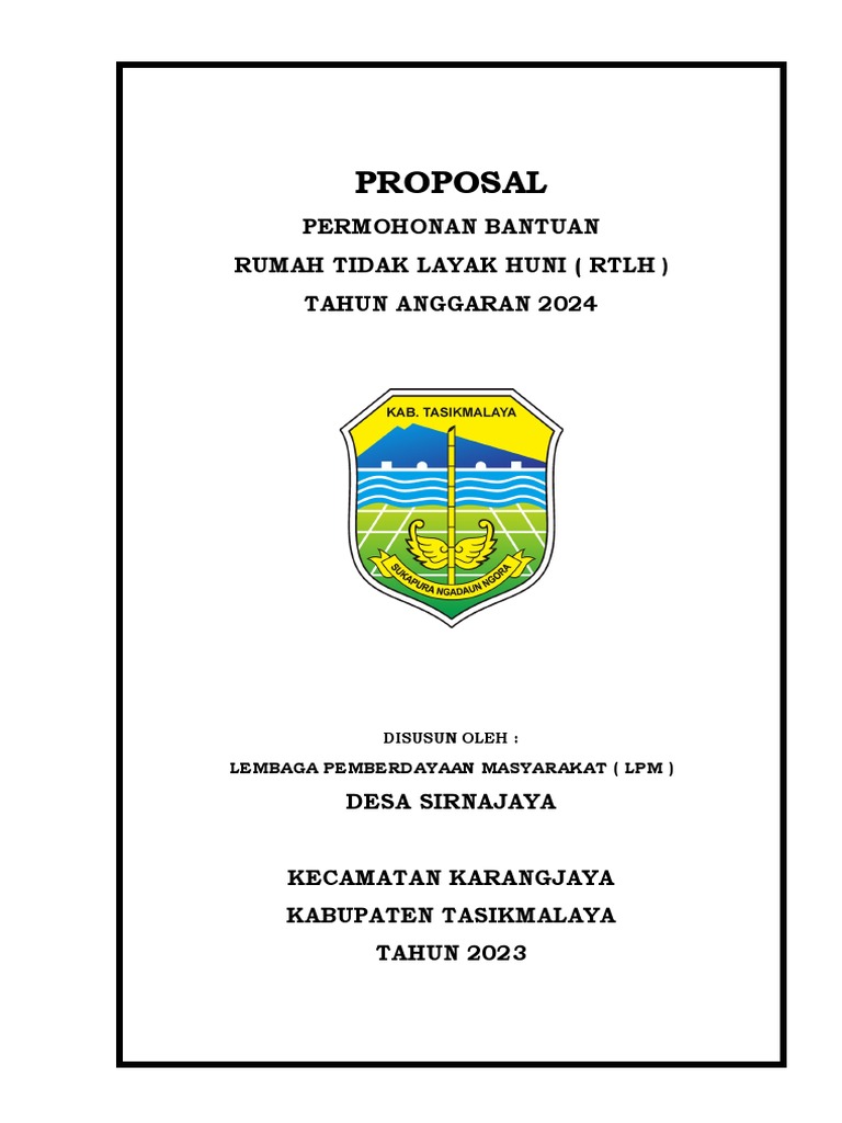 Proposal: Permohonan Bantuan Rumah Tidak Layak Huni (RTLH) Tahun ...