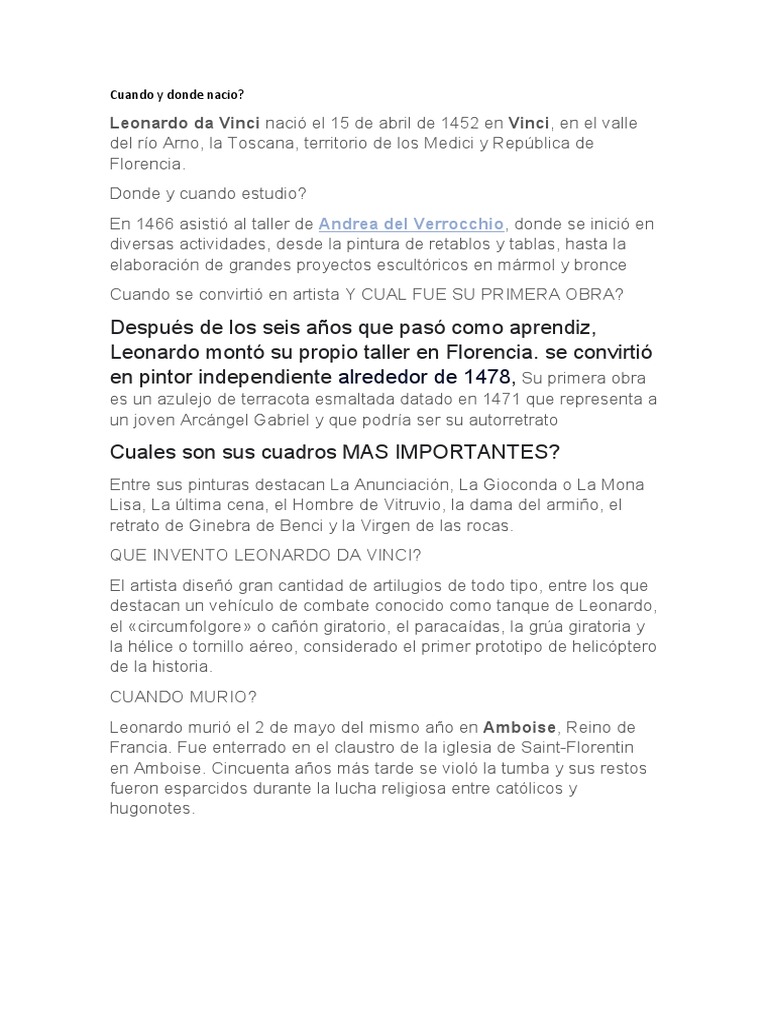 Cuando y Donde Nacio | PDF Cuando y Donde Nacio | PDF