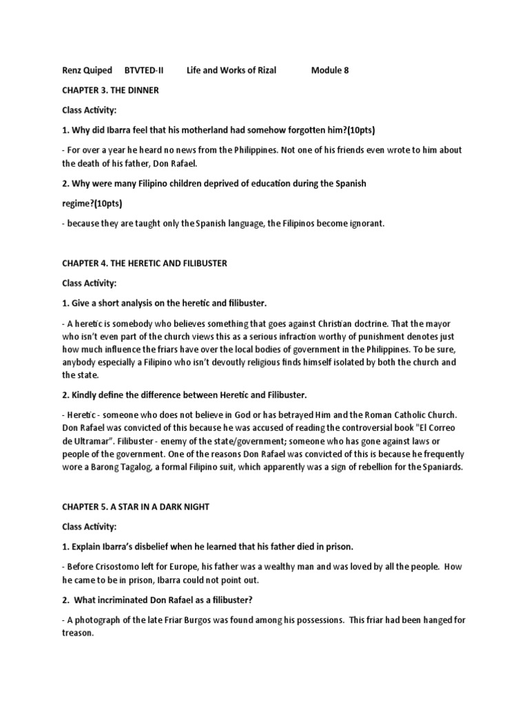 Answer For Life and Works of Rizal Module 8 | PDF | Philippines