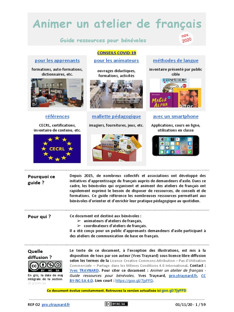 Animer Un Atelier de Francais Guide Ressources Pour Benevoles | PDF ...