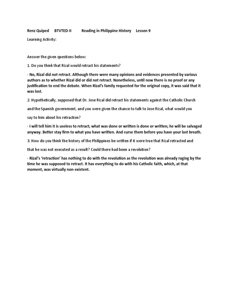 Reading in Phil. History Lesson 9 | PDF