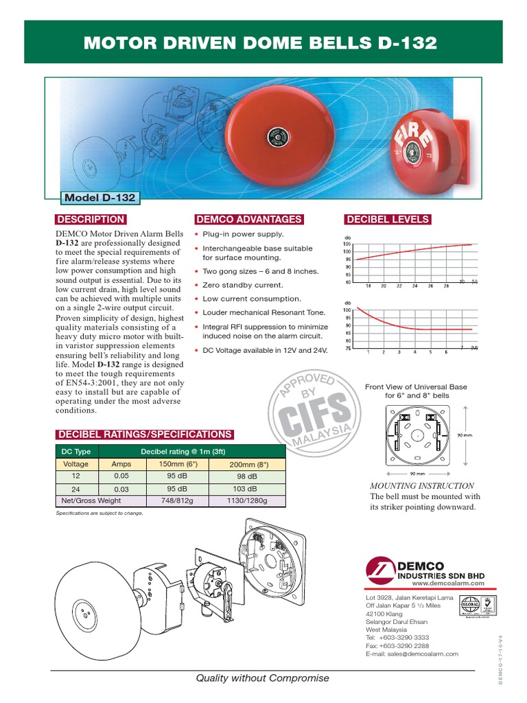 D 132 Alarm Bell | PDF | Decibel | Physical Quantities