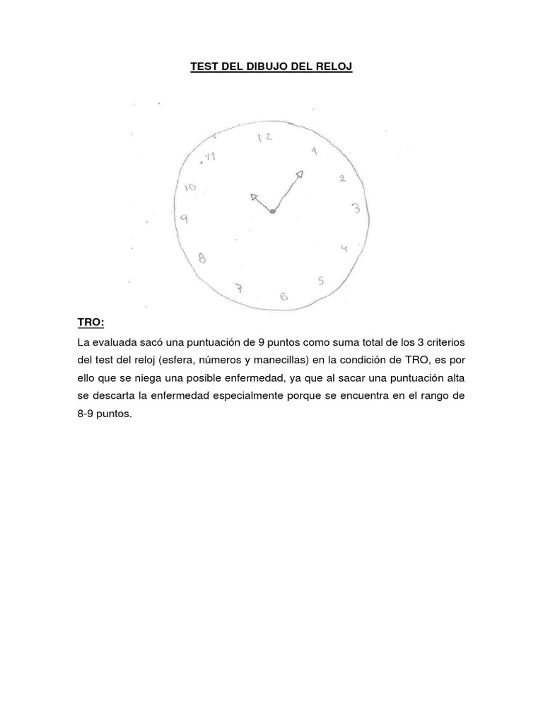 Informe Test Del Dibujo Del Reloj | PDF