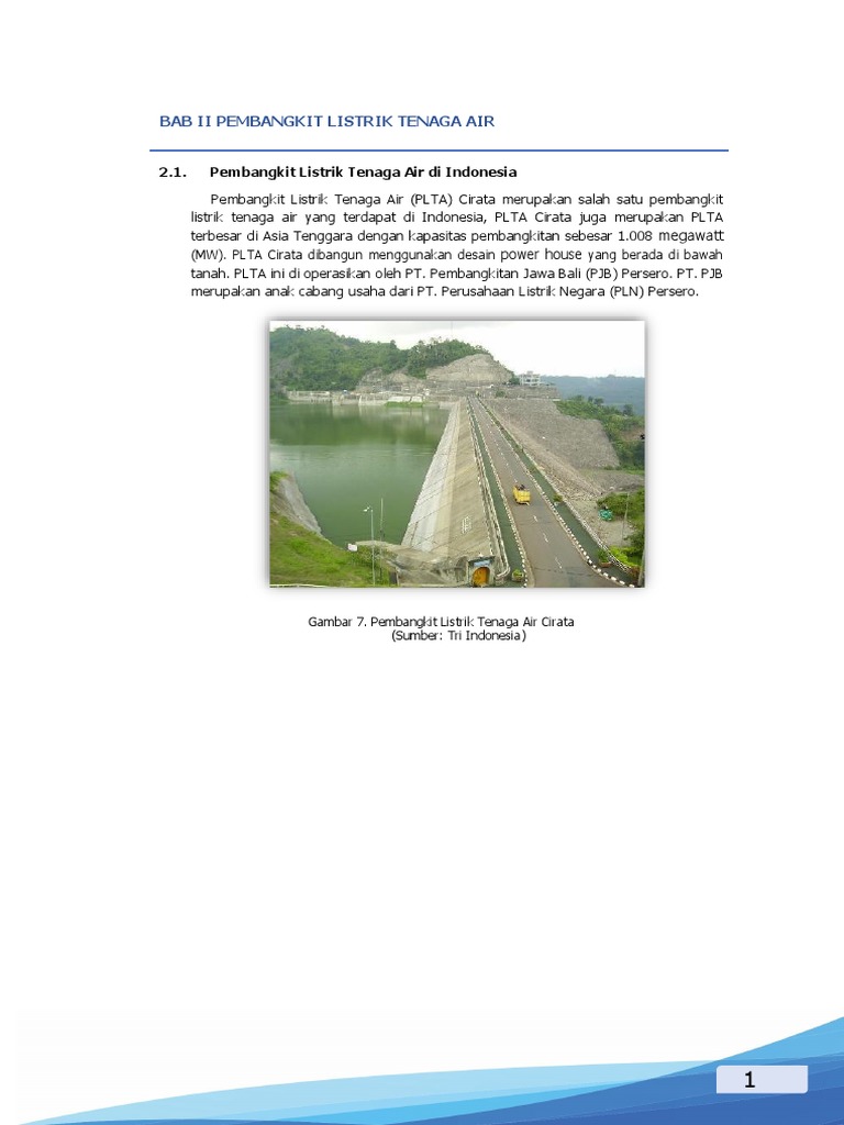 Pertemuan 2 PTL - Bab II Pembangkit Listrik Tenaga Air | PDF
