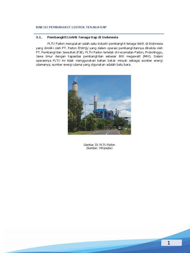 Pertemuan 3 Ptl - Bab III Pembangkit Listrik Tenaga Uap | PDF