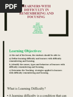 Learners With Difficulty Remembering and Focusing | PDF | Memory ...