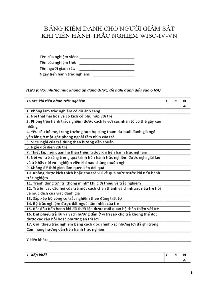 Giam Sat Cach Tien Hanh WICS-IV | PDF