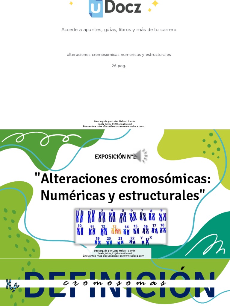 Alteraciones Cromosomicas | PDF | Cromosoma | Citogenética
