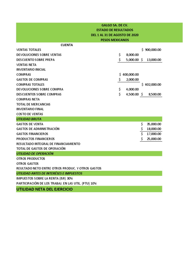 Ejercicio 2-Contabilidad | PDF | Impuesto sobre la renta | Estado de resultados