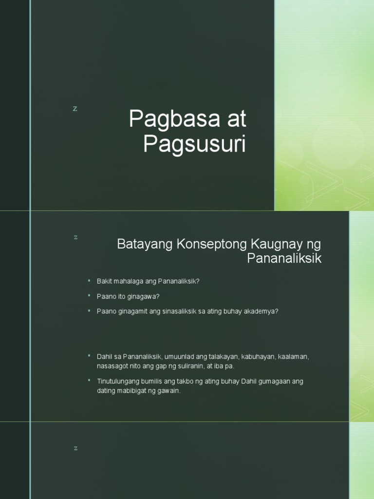 Pagbasa at Pagsusuri | PDF
