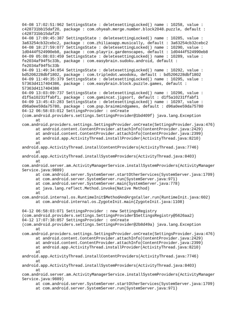 Settings Provider | PDF | Java (Programming Language) | Backup