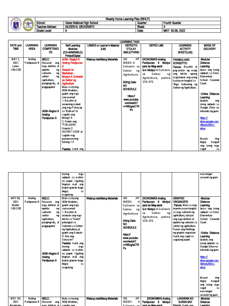 Whlp-Ap-G9 (Q4 - M4) Aileen Geografo | PDF