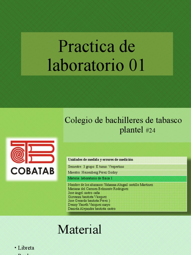 Practica de Laboratorio 01 | PDF | Medición | Balanza