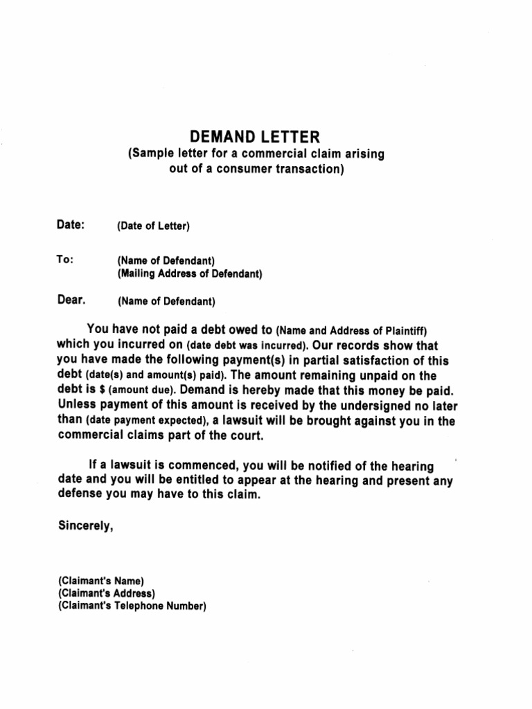 Demand Letter Sample | PDF