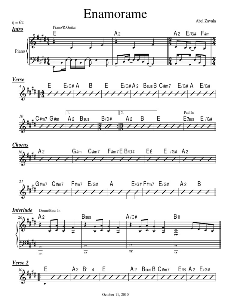 Enamorame Abel Zavala Con JAR | PDF | Musical Forms | Popular Music