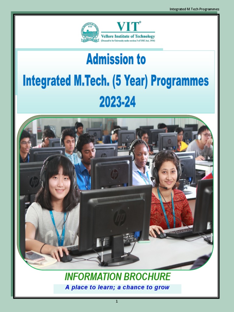 Brochure-Int-MTech-2023-24-Copy 22-02-2023 | PDF | Computer Science | Master's Degree