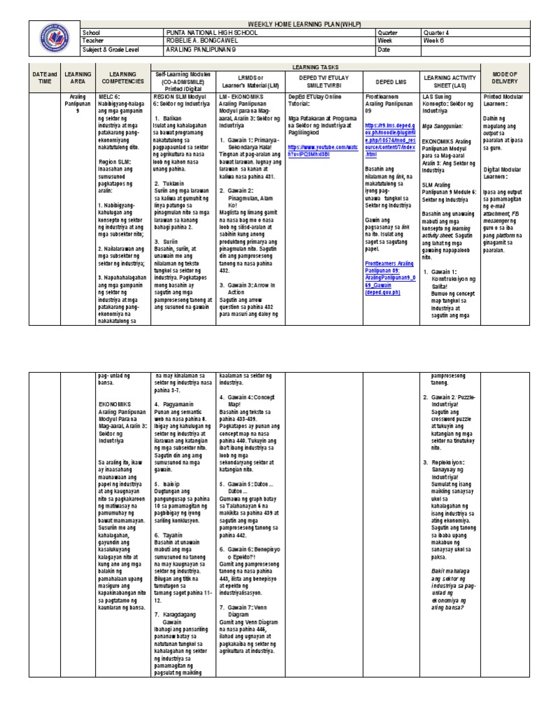 Bongcawel Q4 Ap9 W6 WHLP | PDF
