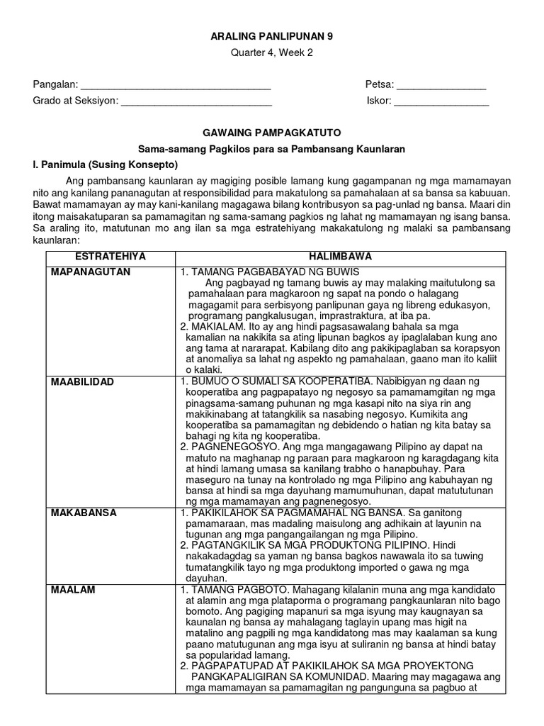 AP9 - LAS - Q4 - W2 - Jimnah E. Ratificar | PDF