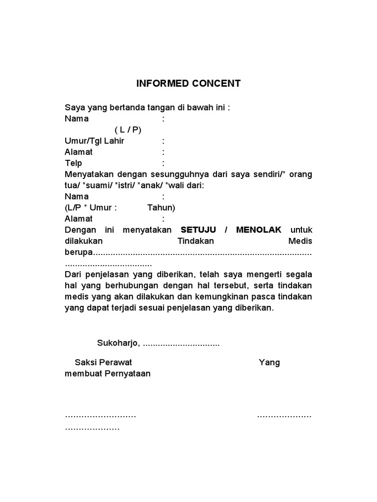 Contoh Informed Consent | PDF