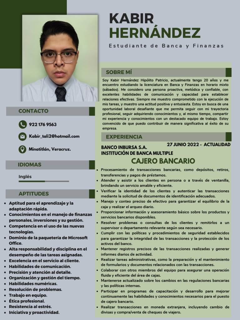 CV Kabir | PDF | Bancos | Economias