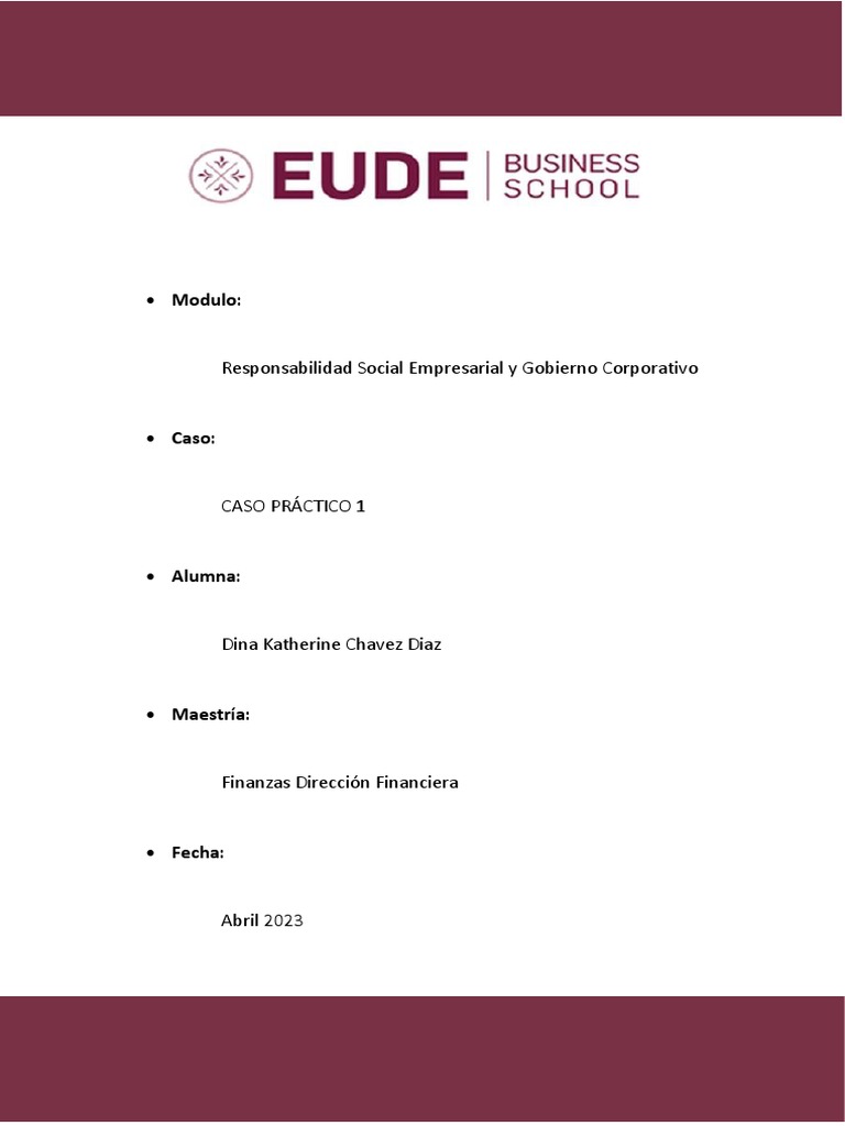 Resolucion Caso 1 RSC | PDF | Responsabilidad social corporativa | Negocios económicos