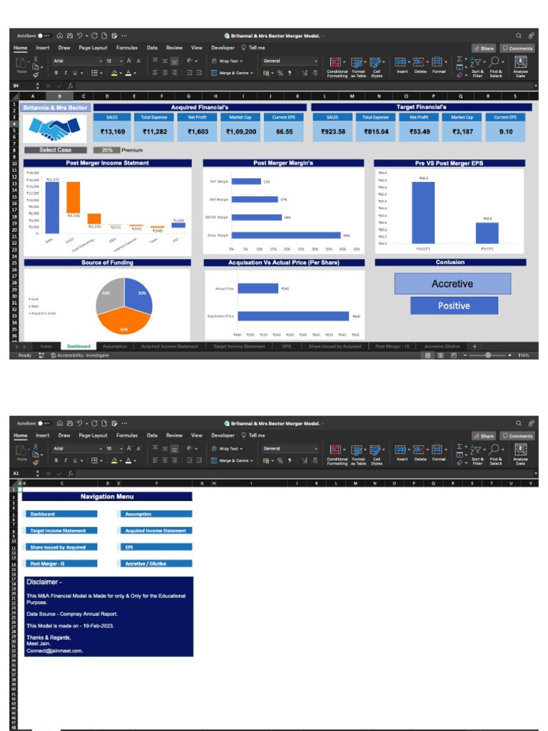 MandA Finance Model | PDF