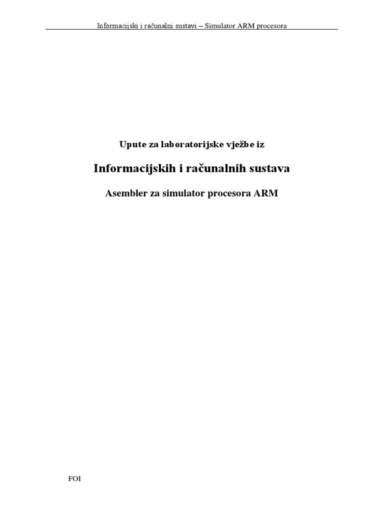 ARM - Upute Za Vježbe | PDF
