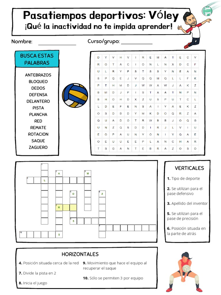 Pasatiempos Deportivos Vóley | PDF