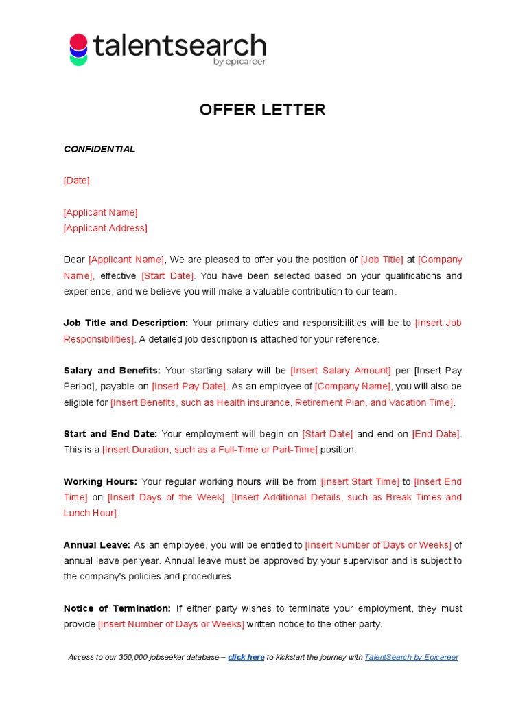 Offer Letter Template | PDF