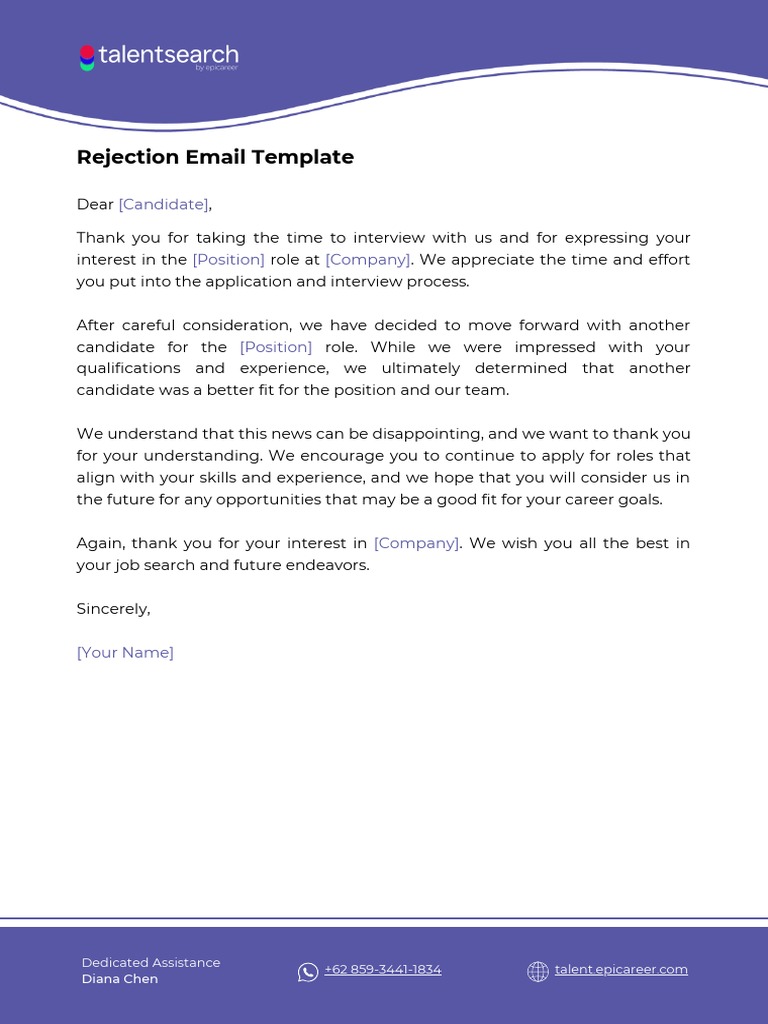 Job Rejection Email Template | PDF | Self-Improvement