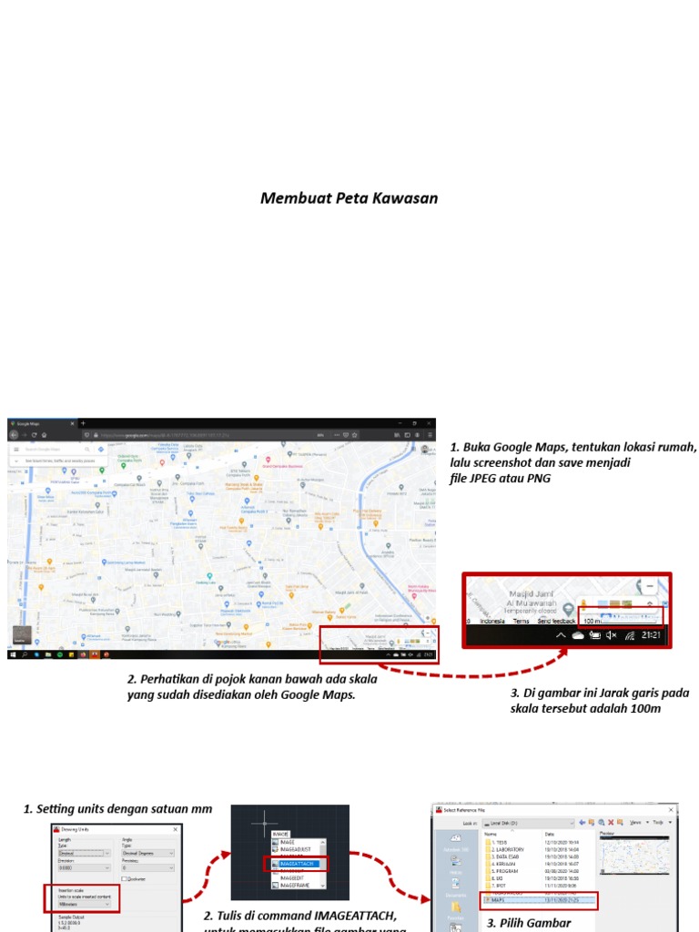 Cara Skala Peta Google Maps di AutoCAD | PDF