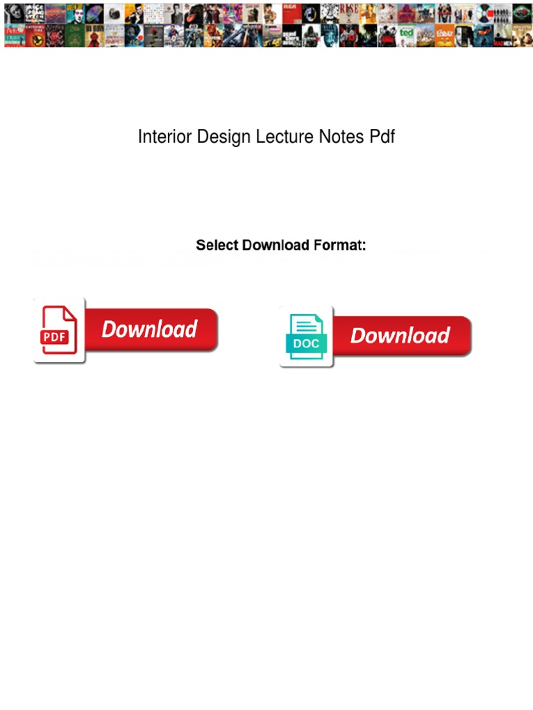 Interior Design Lecture Notes PDF | PDF | Interior Design | Design