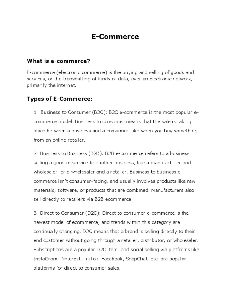 E Commerce Notes Pdf Osi Model Internet Protocol Suite