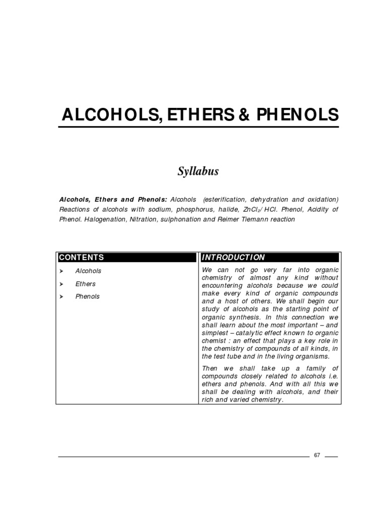 Alcohols Ethers and -01-Theory | PDF | Ether | Ethanol