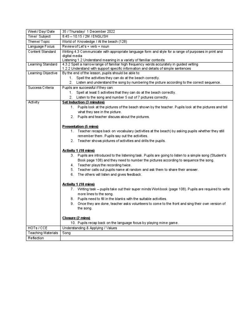 Set Induction (3 Minutes) | PDF | Teachers | Vocabulary