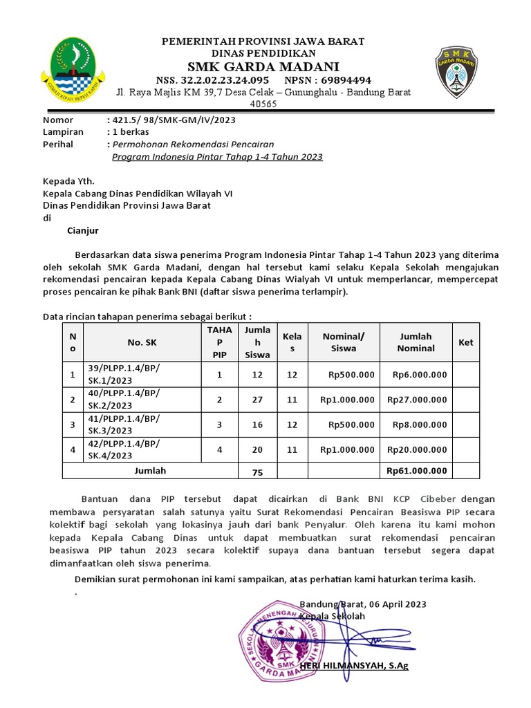 Permohonan Rekom Ke KCD Dan Surat Keterangan Dari Pengawas Bina SMK ... Permohonan Rekom Ke KCD Dan Surat Keterangan Dari Pengawas Bina SMK ...