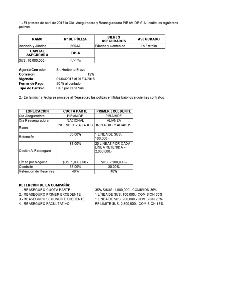 Reaseguros 2 | PDF | Reaseguro | Contabilidad