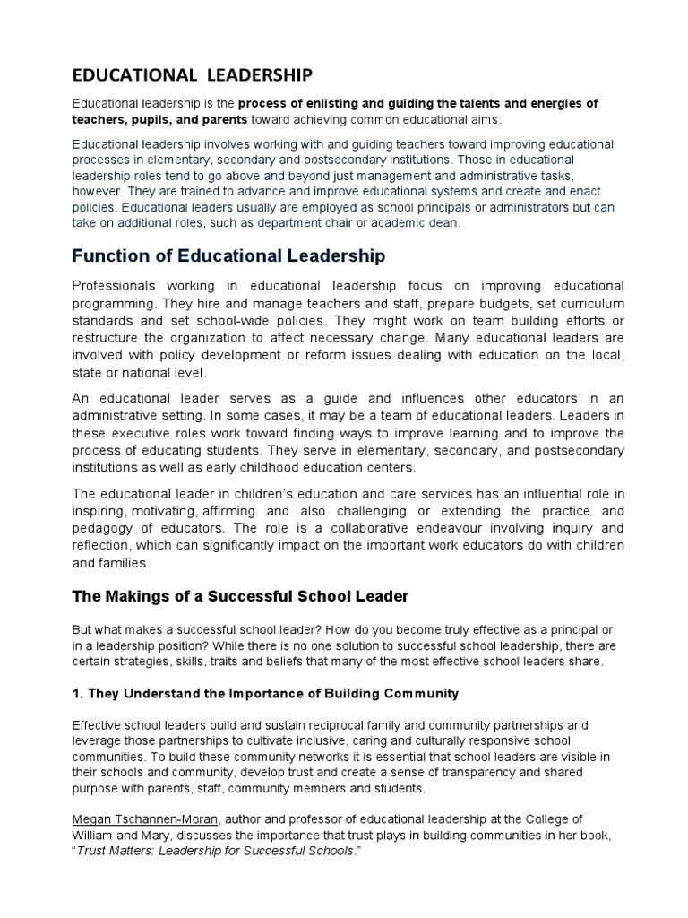 Educ 216 Educational Ldrship | PDF | Leadership | Motivational