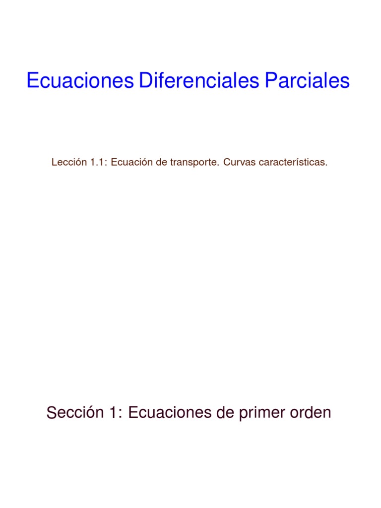 EDPs-PPT Leccion1.1 | PDF | Ecuaciones | Ecuación diferencial parcial