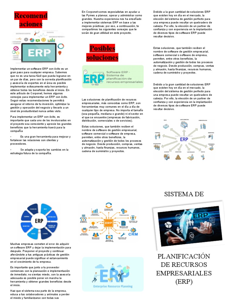 Triptico Erp | PDF | Planificación de recursos empresariales | Software